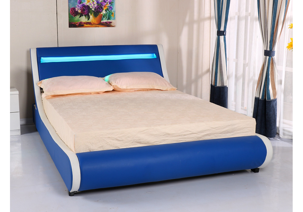 Lit LED Noir et Blanc - avec télécommande - Design - Kit-M