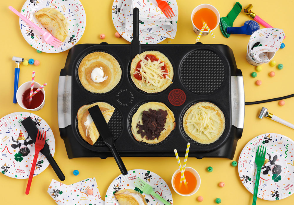 Crêpière Crep'Party Colormania Tefal 6 mini crêpes 1000 Watts - Kit-M