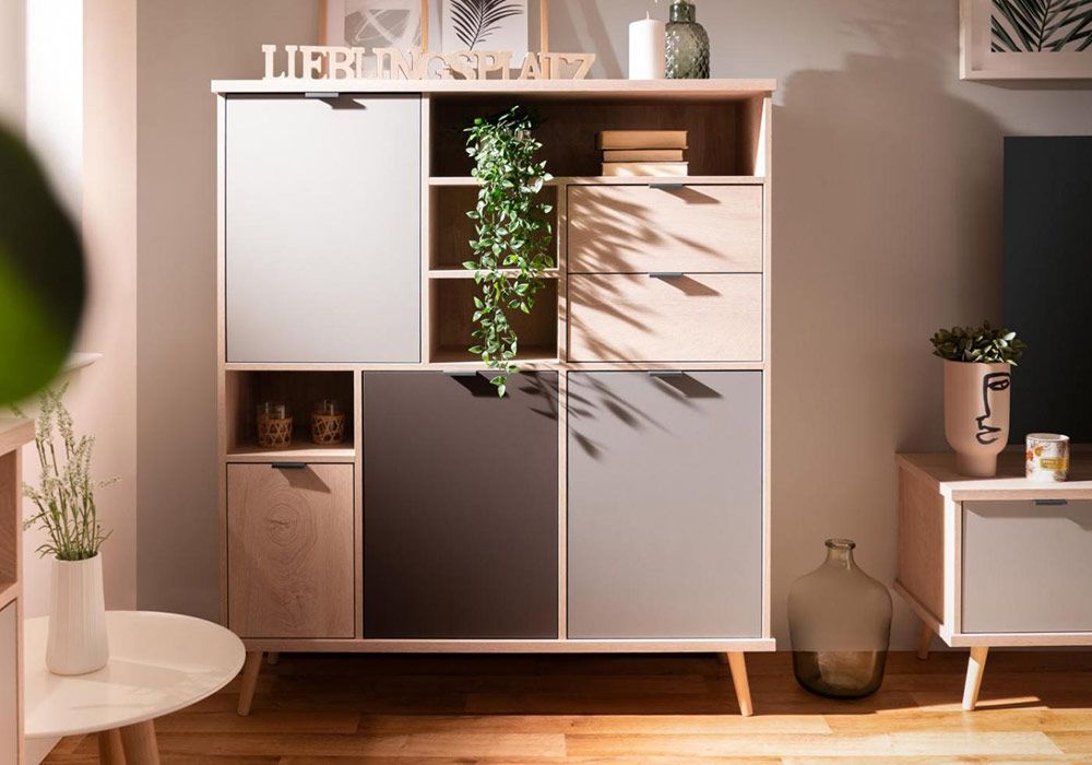 Buffet Haut (Collection Epik) Décor moderne - 120x40x141cm Kit-M