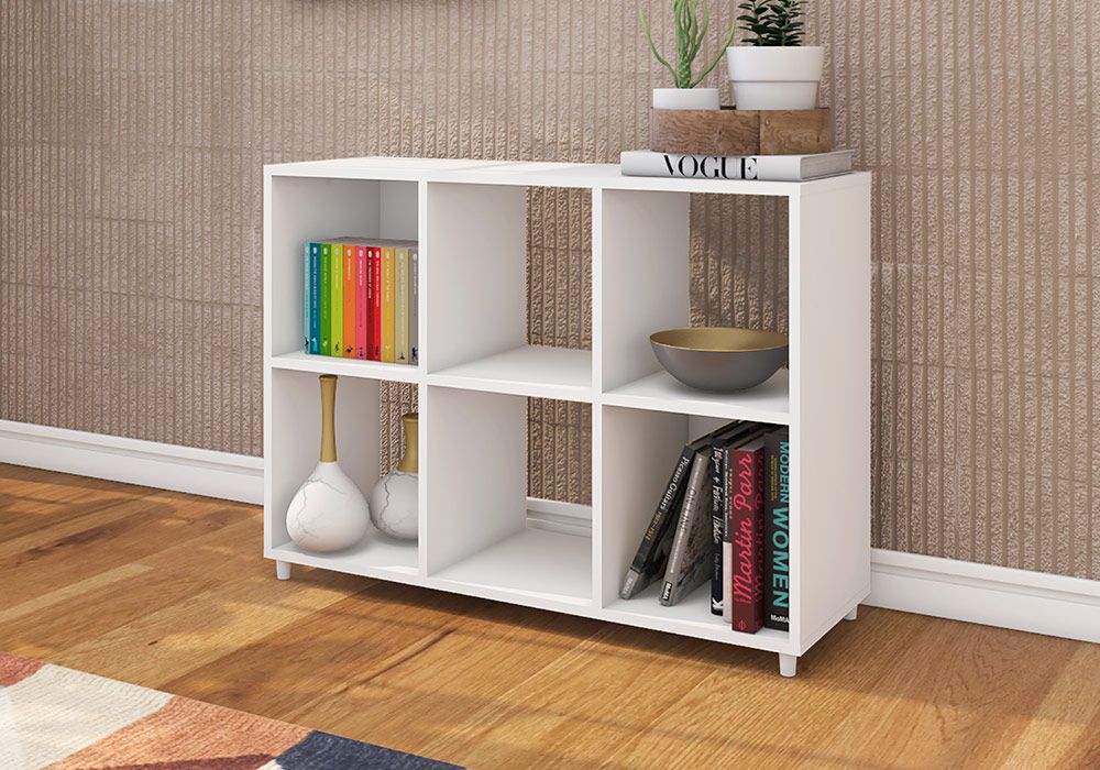 Étagère Cube 6 Cases Meuble de Rangement - Pratique - Kit-M