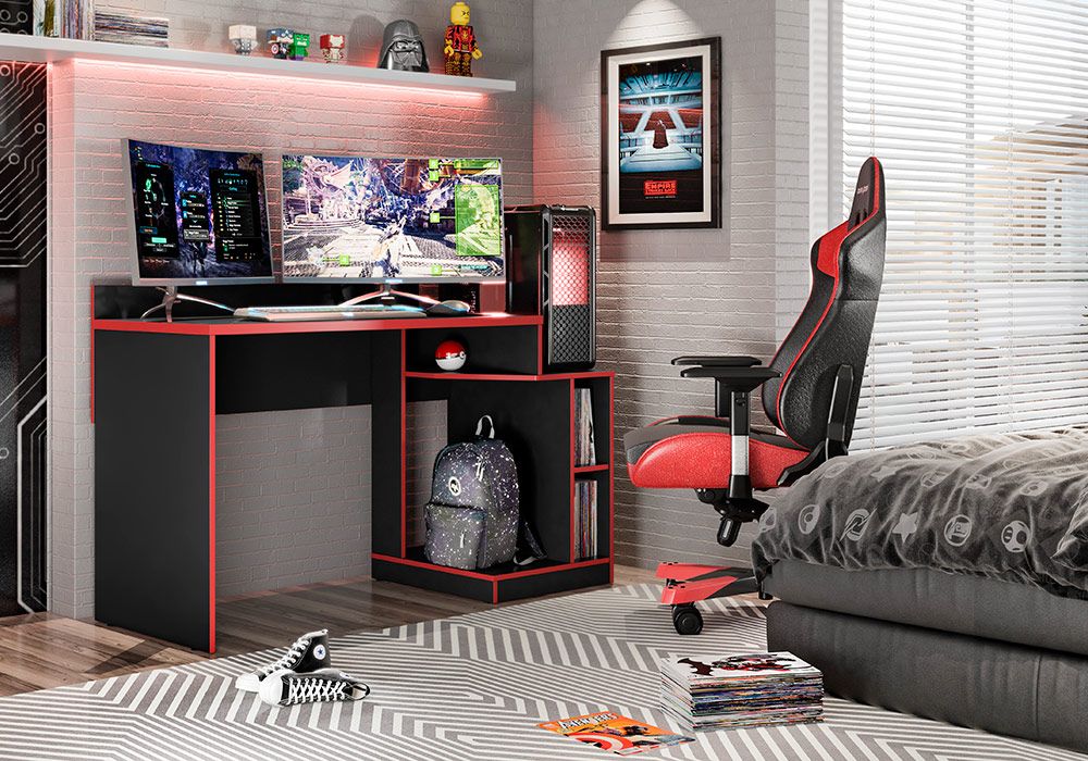 Bureau Game Play avec large zone de jeu - Set-up gaming - Kit-M