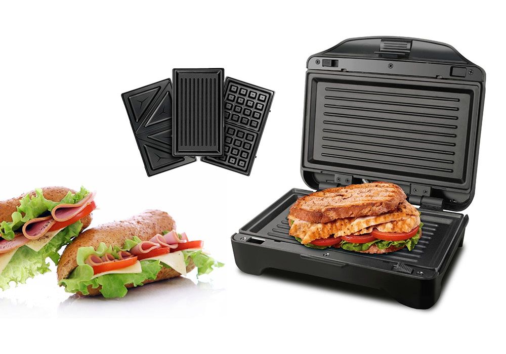Gaufrier Panini Croque Monsieur 3 en 1 Miami Premium Taurus - Kit-M