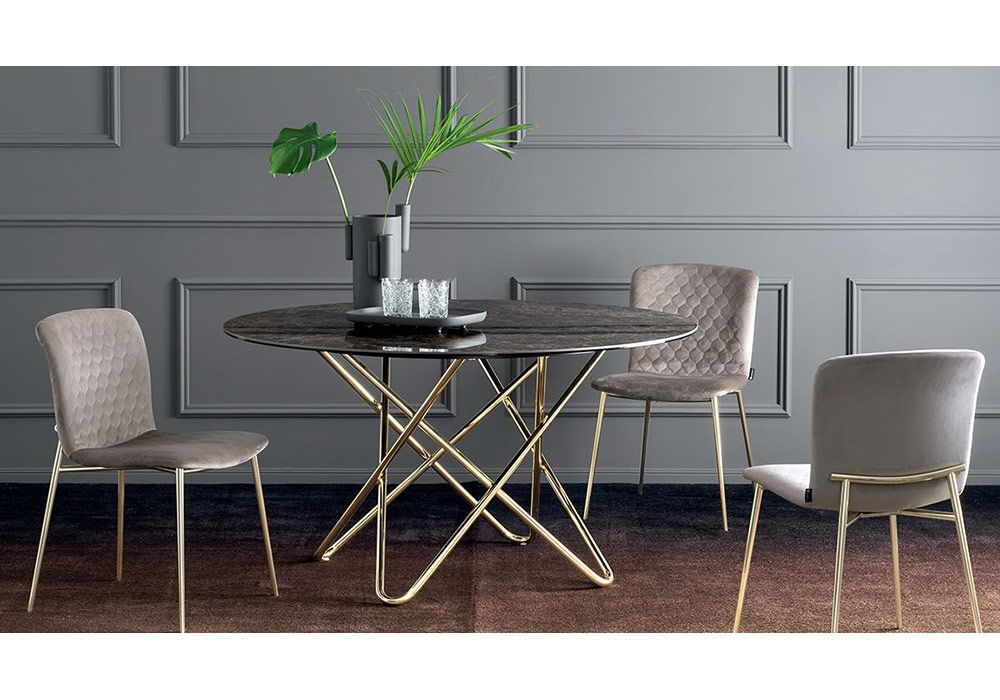 Ensemble Table Ronde avec 4 Chaises Chicago - Mobilier Design - Kit-M