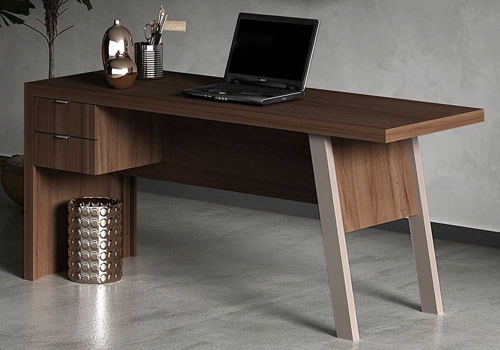 Bureau Design 2 Tiroirs - Style Moderne - Gain de place - Kit-M