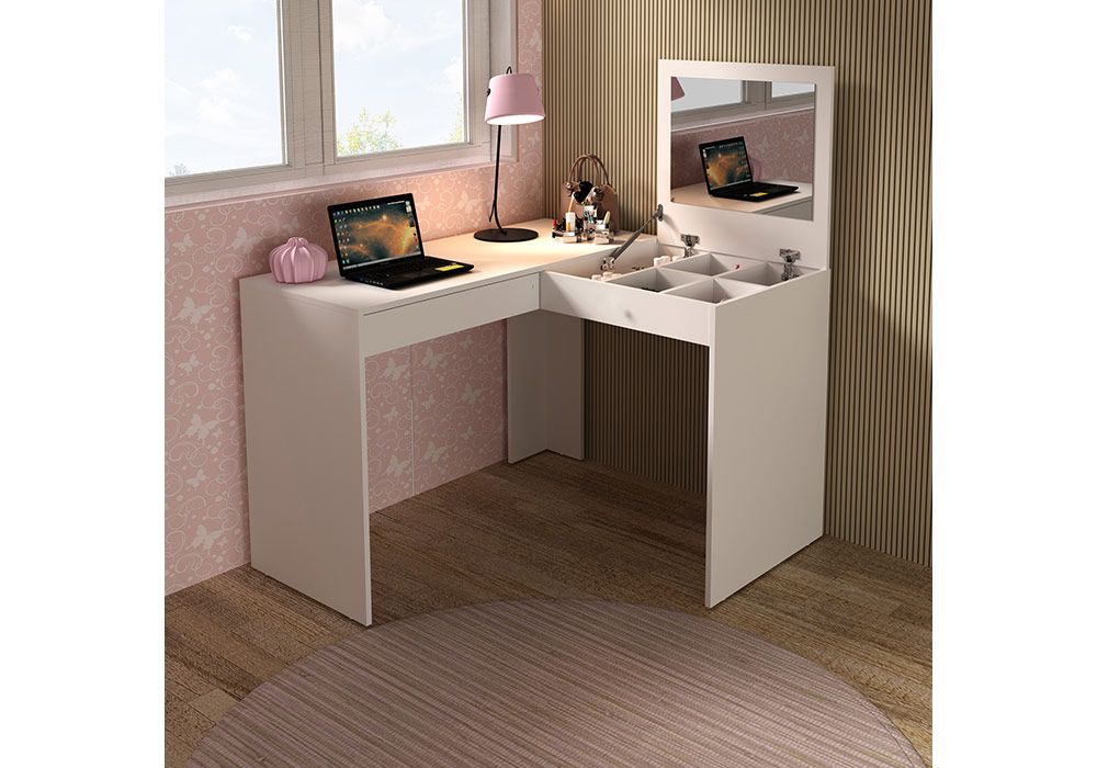 Coiffeuse Angle Range Maquillage - multi rangement Kit-M