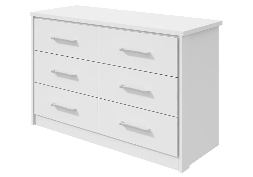 Commode 6 Tiroirs Athena Blanc Mobilier moderne, pratique Kit-M