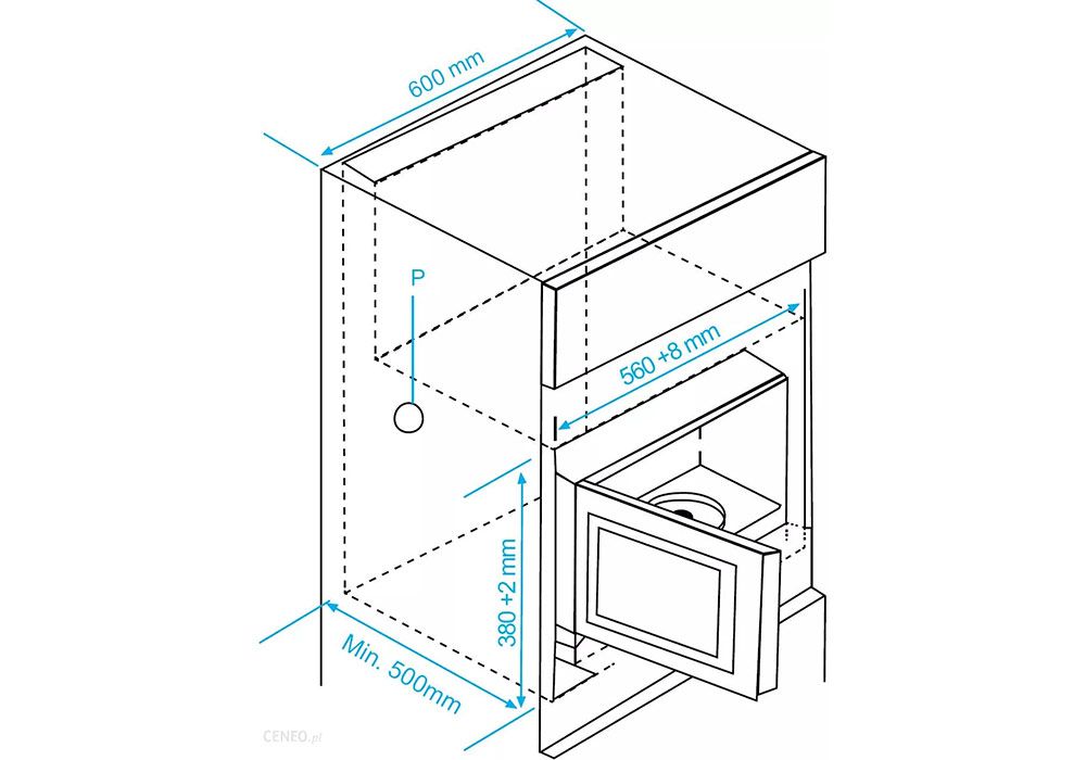 Four Micro ondes Encastrable 25L Inox Noir Beko - Kit-M