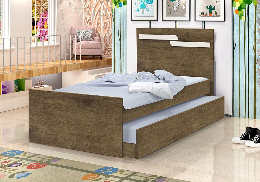 Lit 90x190cm avec Tiroir Flora - Mobilier moderne et pratique Kit-M