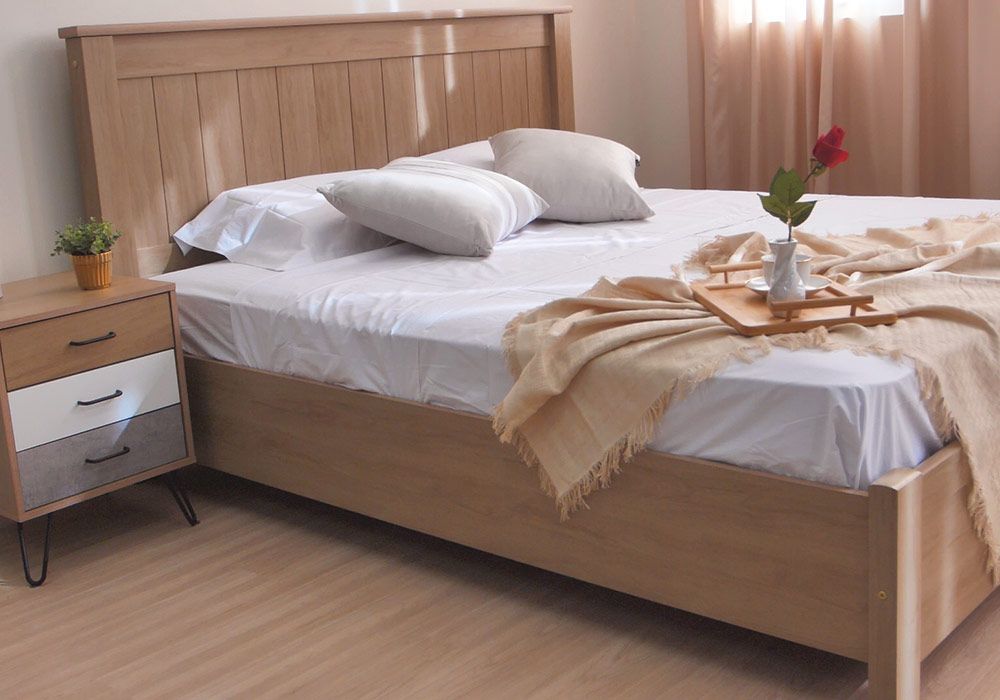 Lit 140x190cm Munique Cèdre - Mobilier moderne Kit-M