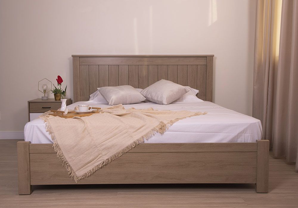 Lit 140x190cm Munique Cèdre - Mobilier moderne Kit-M