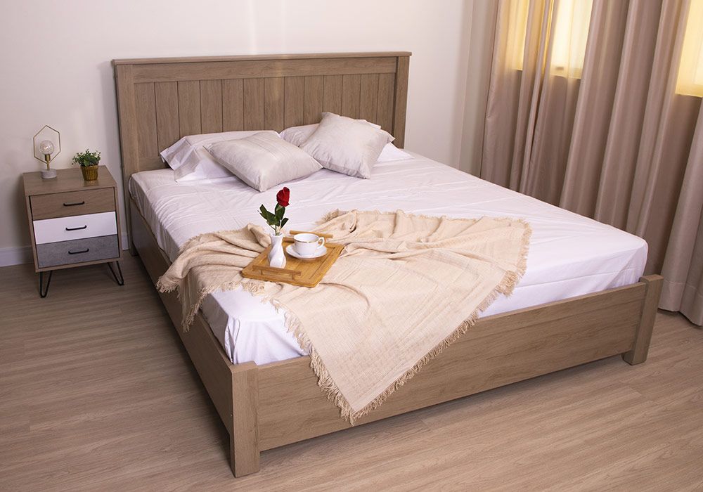 Lit 140x190cm Munique Cèdre - Mobilier moderne Kit-M