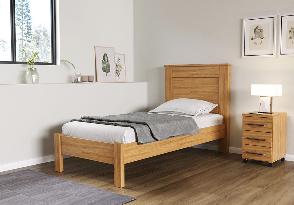 Lit 90x190cm Munique Merisier Clair - Mobilier moderne Kit-M