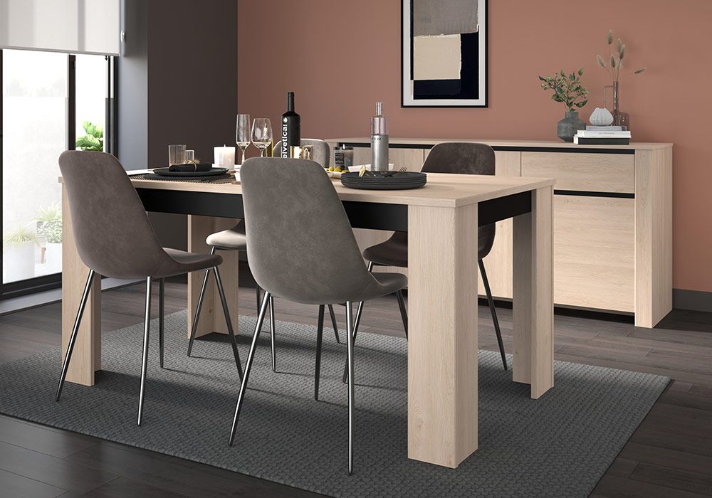 Table à Manger Jim - couleur brookling / noir - large - Kit-M