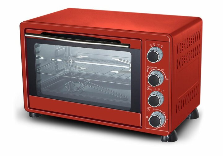 Four à Poser Rouge 45L Rouge - 2000W - Minuterie 60mn Kit-M