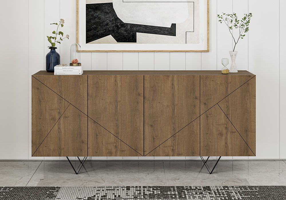 Buffet Bas 4 Portes (Collection Connie) Style moderne • Kit-M