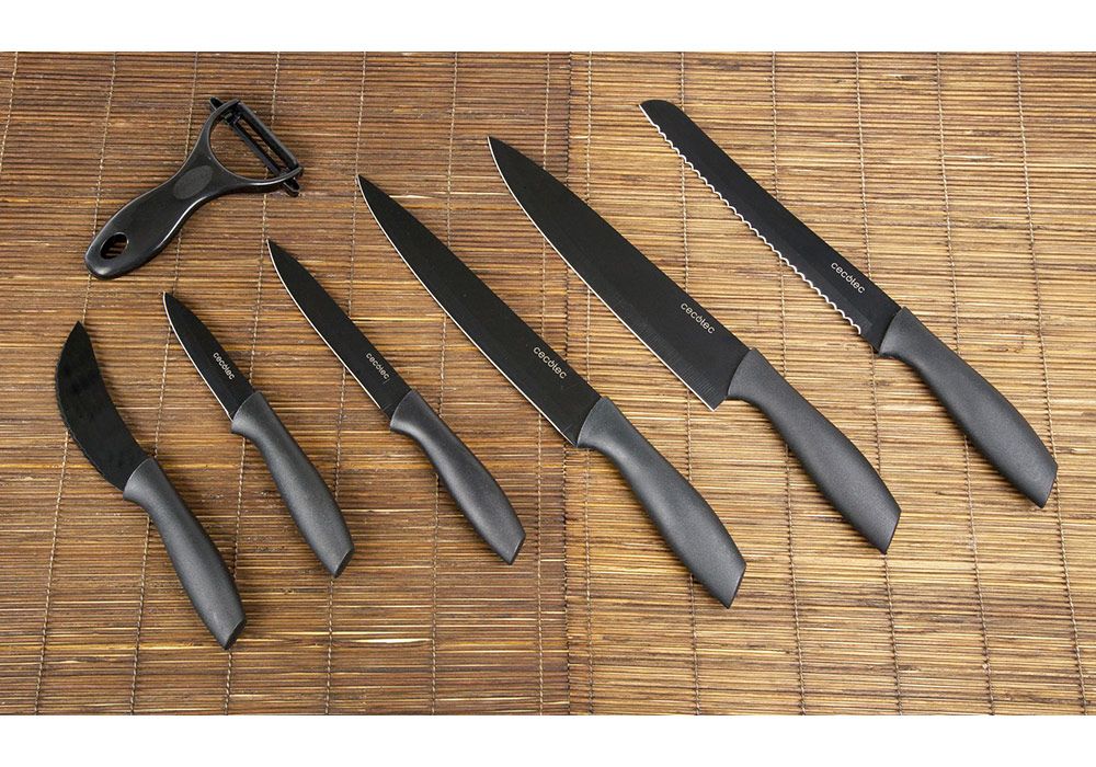 Set 7 Couteaux Titanium Cecotec (01012) • Kit-M